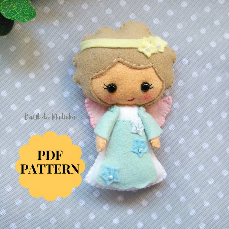 Felt angel ornament pattern Felt doll sewing tutorial Angel | Etsy