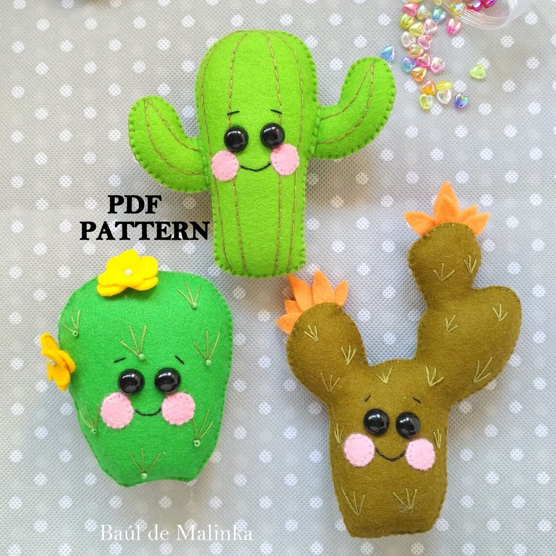 Felt Cactus Pattern PDF Sewing Pattern Felt Cactus DIY Felt - Etsy UK