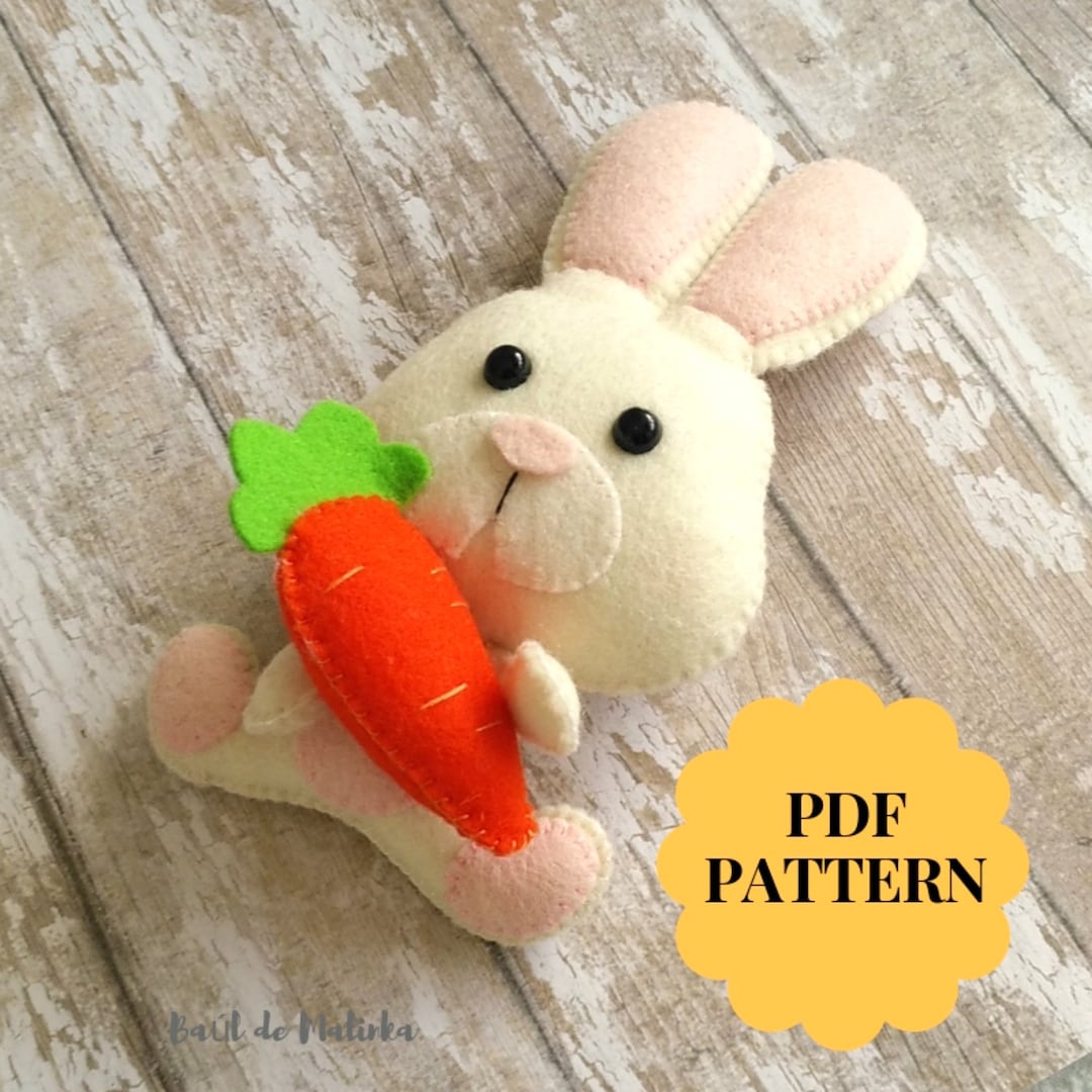 Felt Bunny Pattern PDF Tutorial Easter Ornament Sewing Tutorial DIY ...