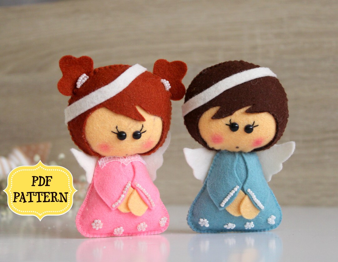 PDF Pattern - Angels Felt Pattern, Felt Ornament Pattern,softie Sewing ...