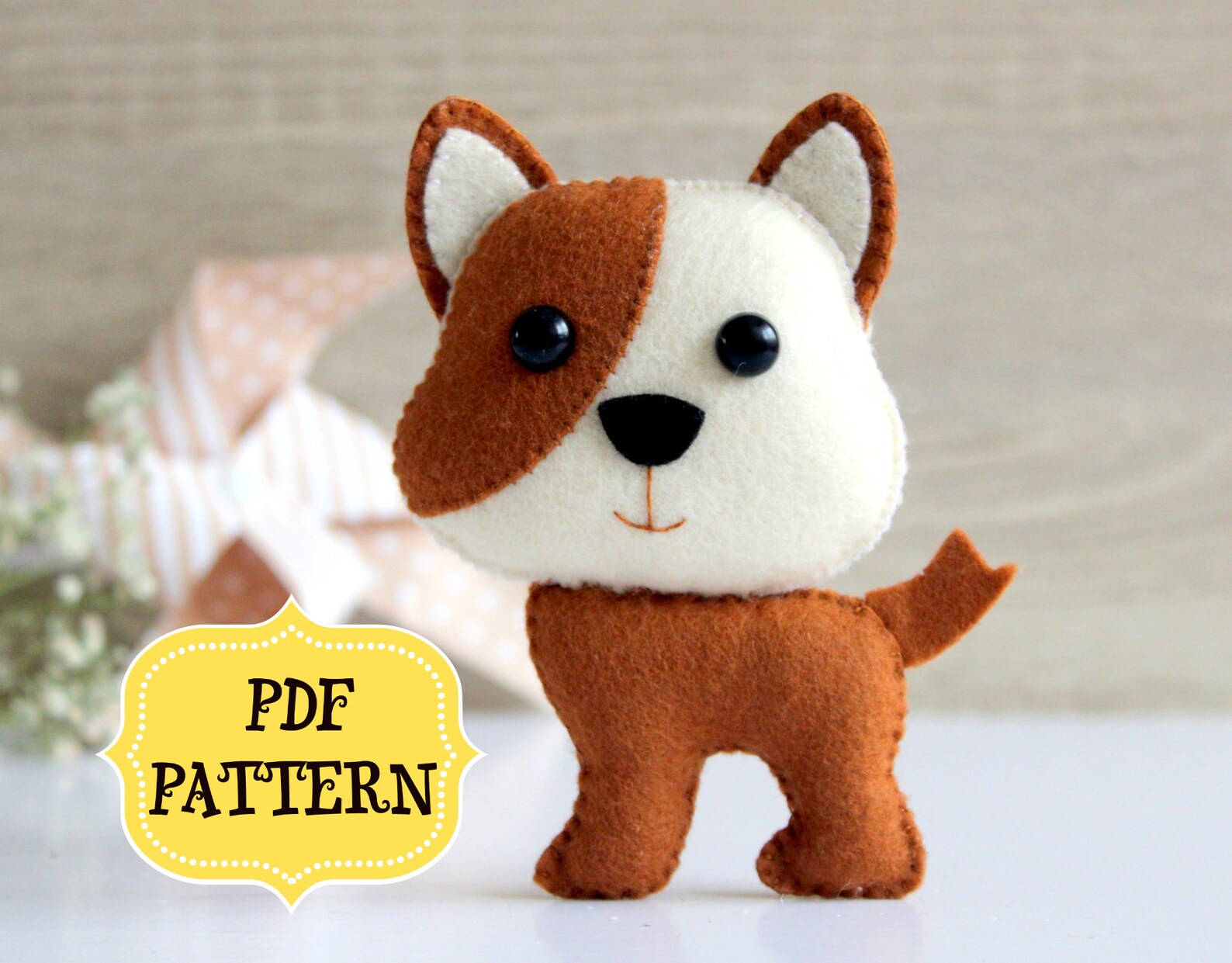 Dog Sewing Pattern Set of Three Dogs Pattern Animal Ornaments Nursery ...