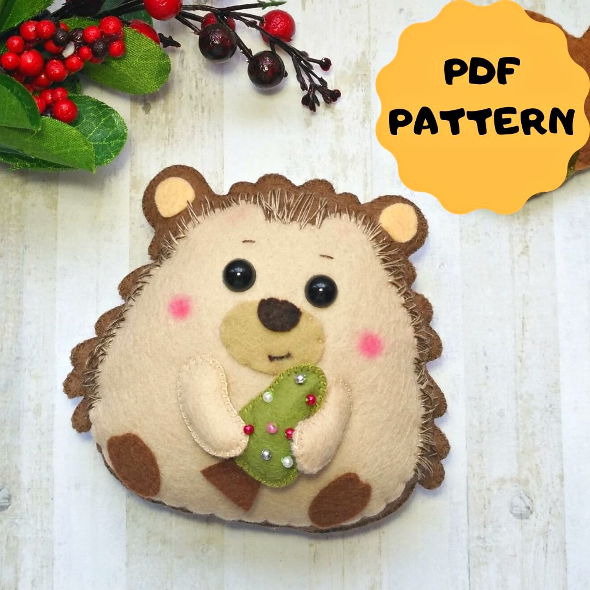 Felt Hedgehog Woodland Animal Ornaments Pattern PDF Sewing | Etsy