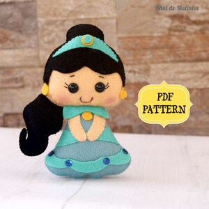 Felt Doll PDF Pattern, Princess Felt Pattern, Doll Sewing Tutorial ...
