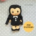 Wednesday Addams Felt Doll Pattern, Gothic Pocket Doll (PDF Pattern) - Etsy