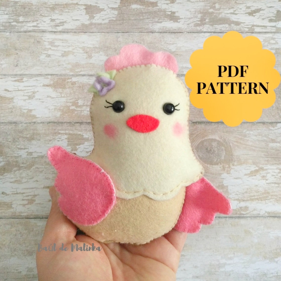 Cute Easter Chicken Pattern PDF Easter Pattern Easter Bird | Etsy
