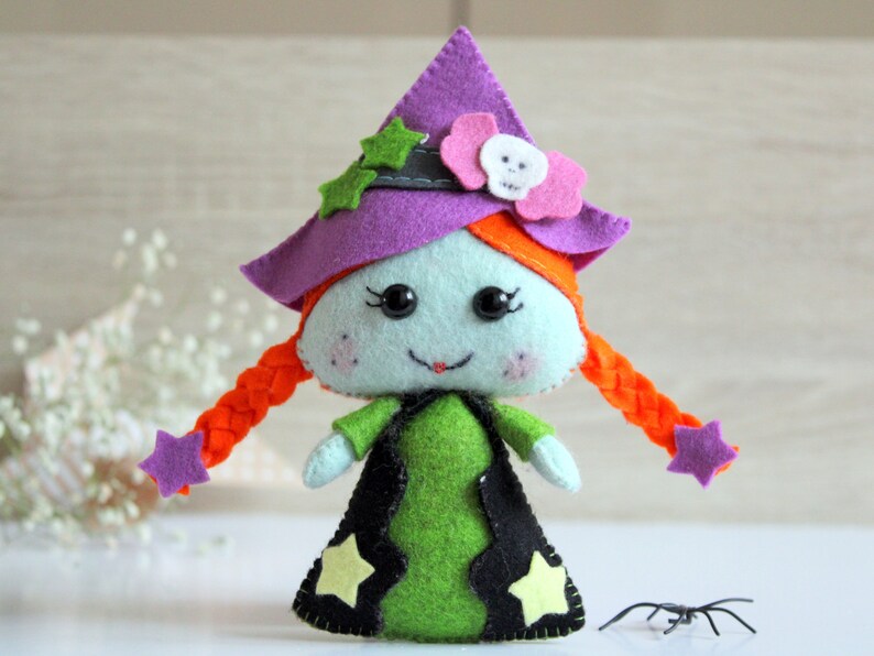 Felt witch pattern Halloween witch Ornament Halloween witch | Etsy