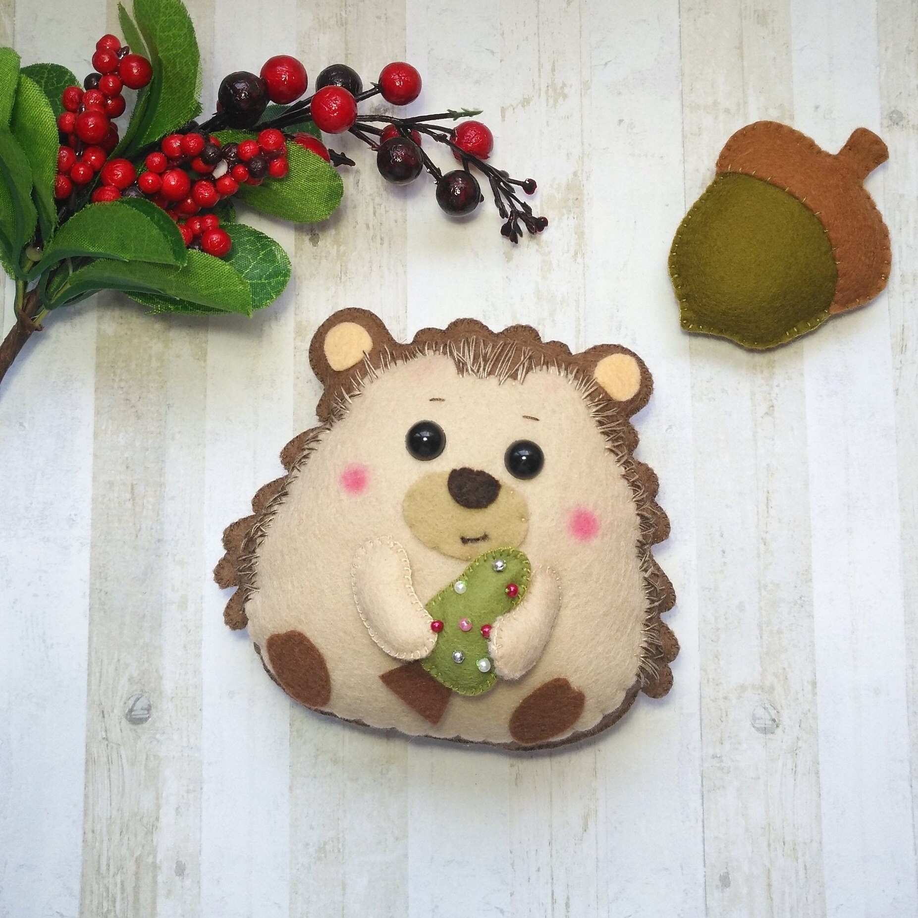 Felt Hedgehog Woodland Animal Ornaments Pattern PDF Sewing | Etsy