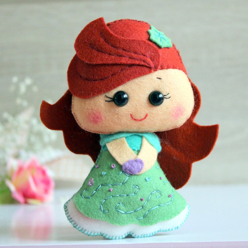 Princess Ariel Pattern Felt Princess Doll Pattern PDF Doll - Etsy