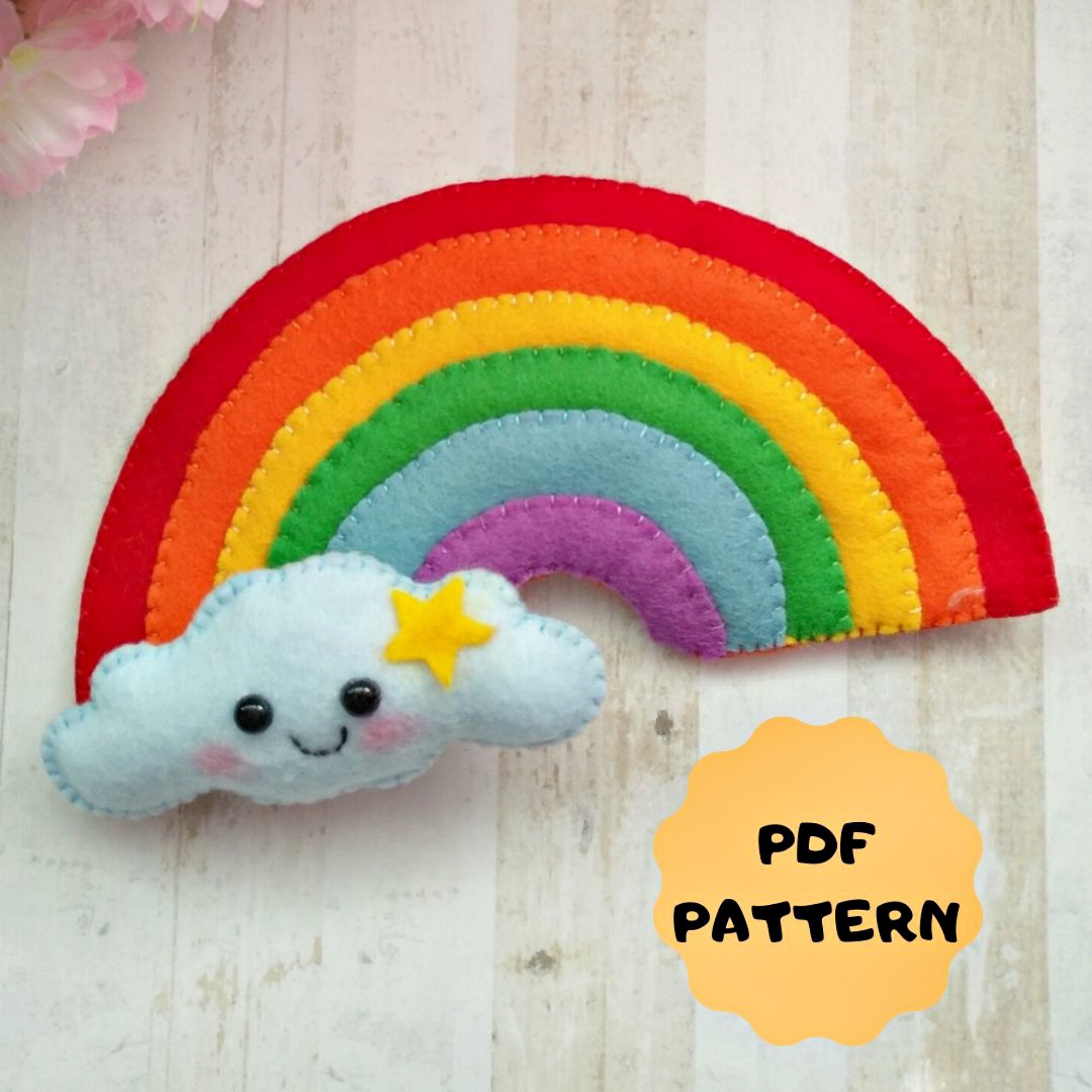 Felt Rainbow Ornament Felt PDF Pattern DIY Nursery Decor Felt | Etsy