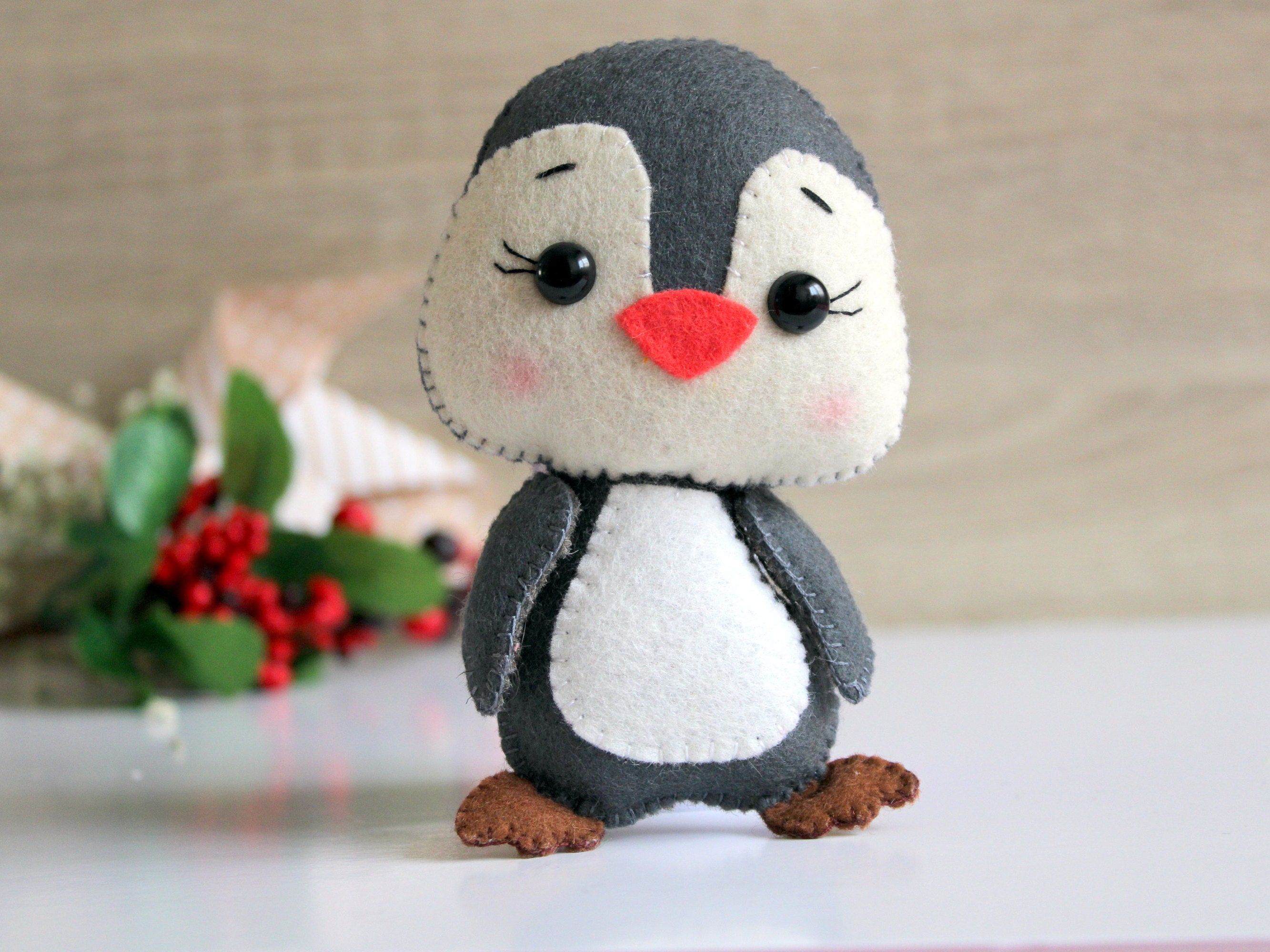 Felt Christmas Ornament Felt Penguin Pattern Christmas Penguin | Etsy