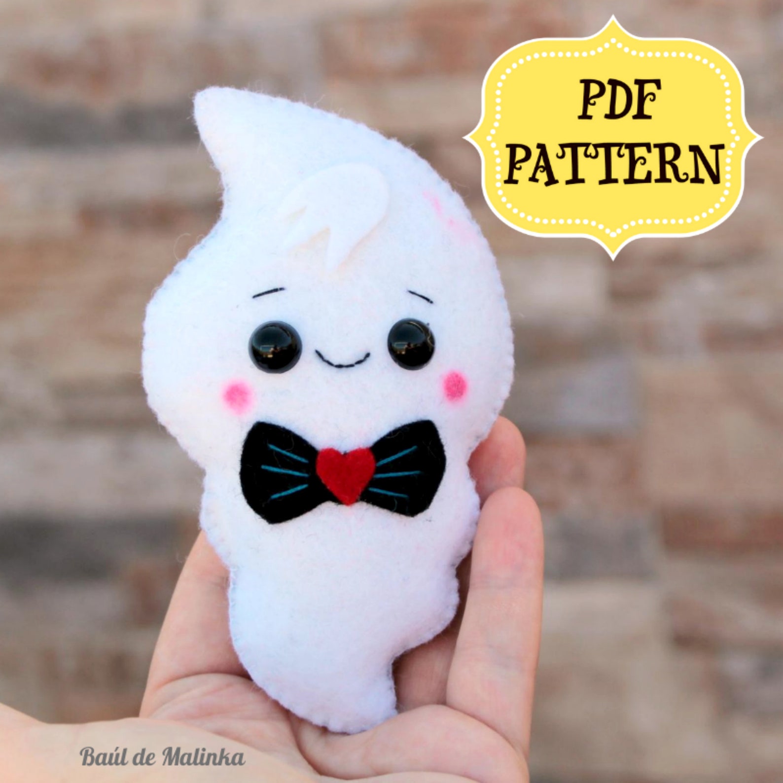 PDF Pattern Ghost Felt Pattern Felt Ornament Sewing - Etsy