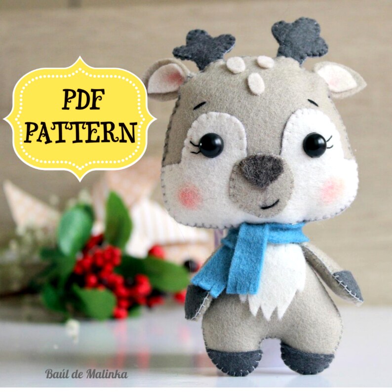Felt Reindeer Christmas Ornament Reindeer Pattern Christmas Decor Felt ...
