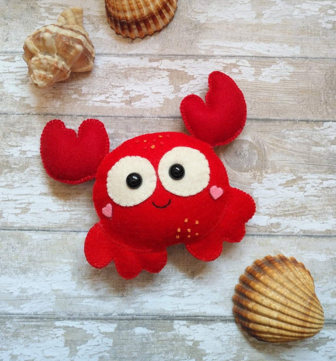 Felt Crab Sewing Pattern: Kawaii Ornament, Nursery Mobile (PDF Pattern ...