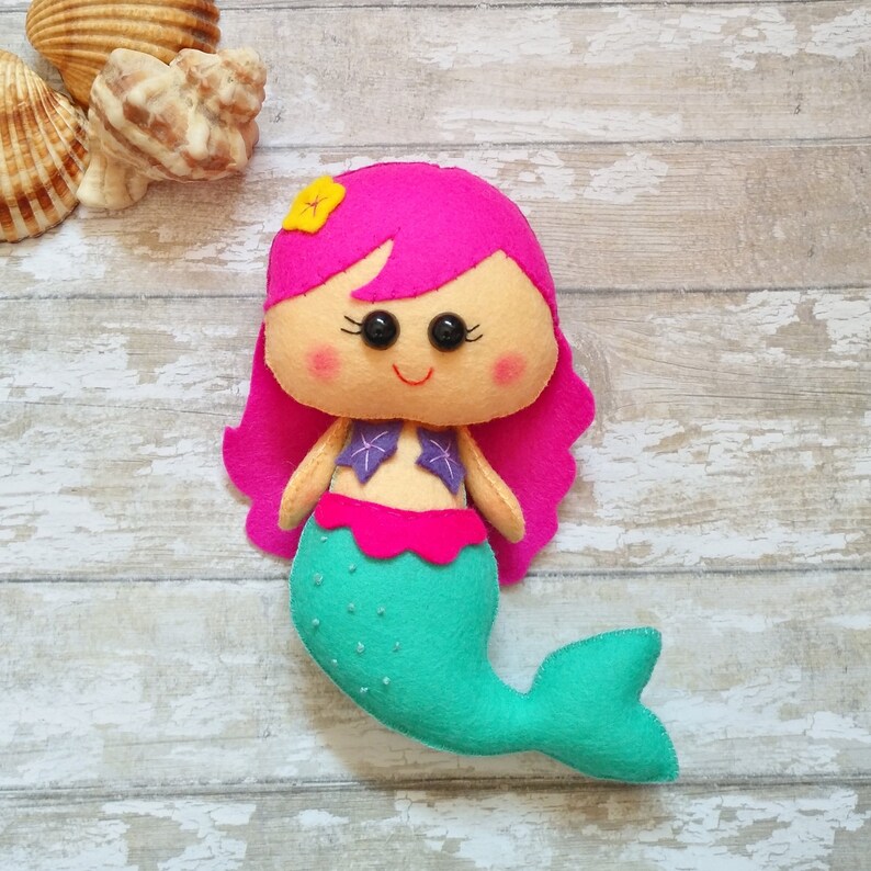 Felt Mermaid Pattern Felt Mermaid Doll Felt Mermaid Ornament | Etsy