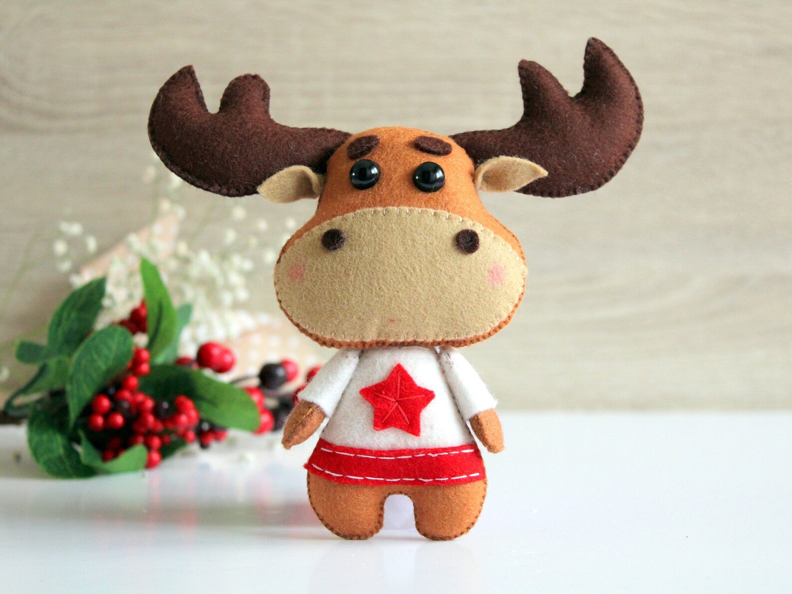 Felt Christmas Ornament Pattern Felt Moose Pattern Moose | Etsy