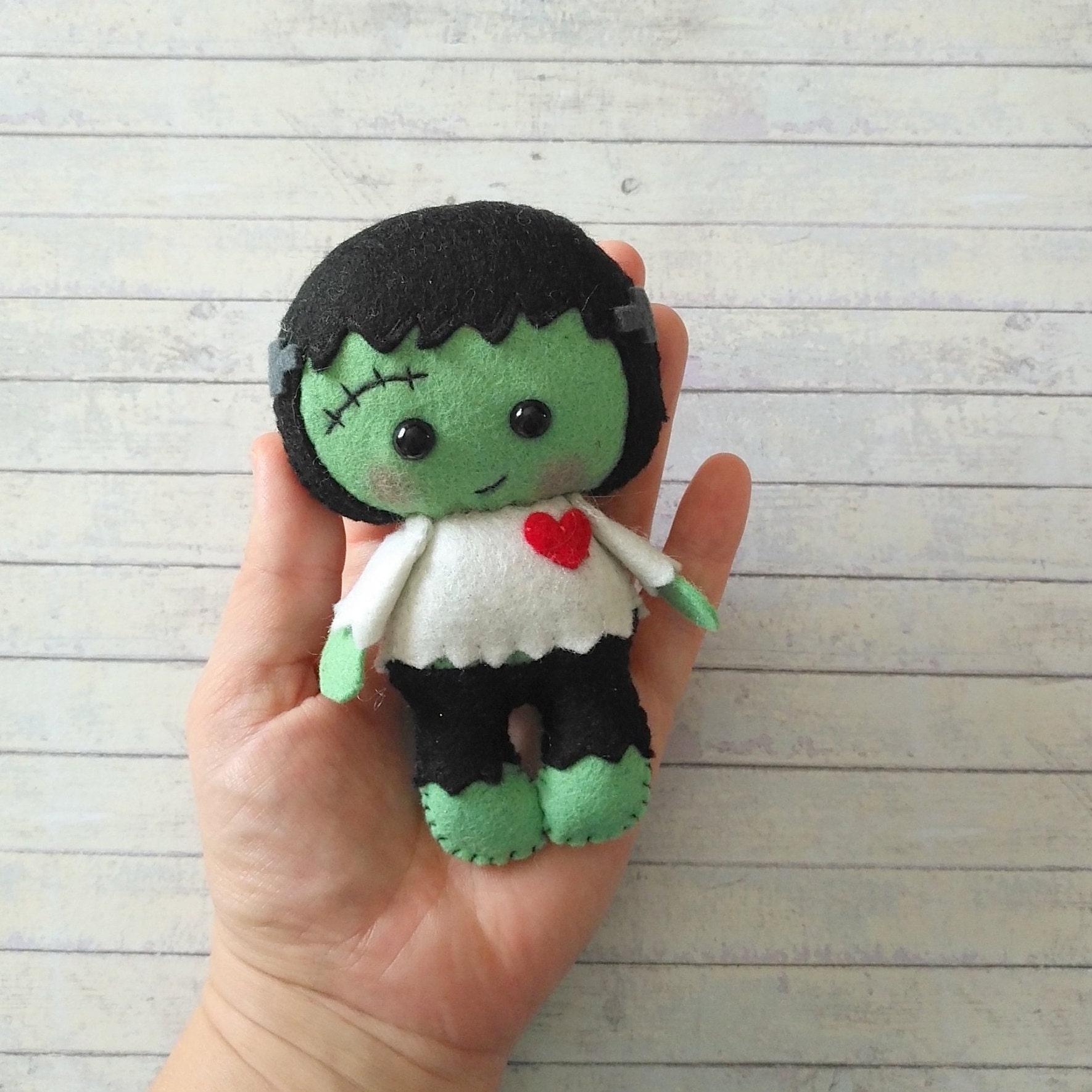 Felt Frankenstein Pattern Halloween Sewing Tutorial Cute | Etsy