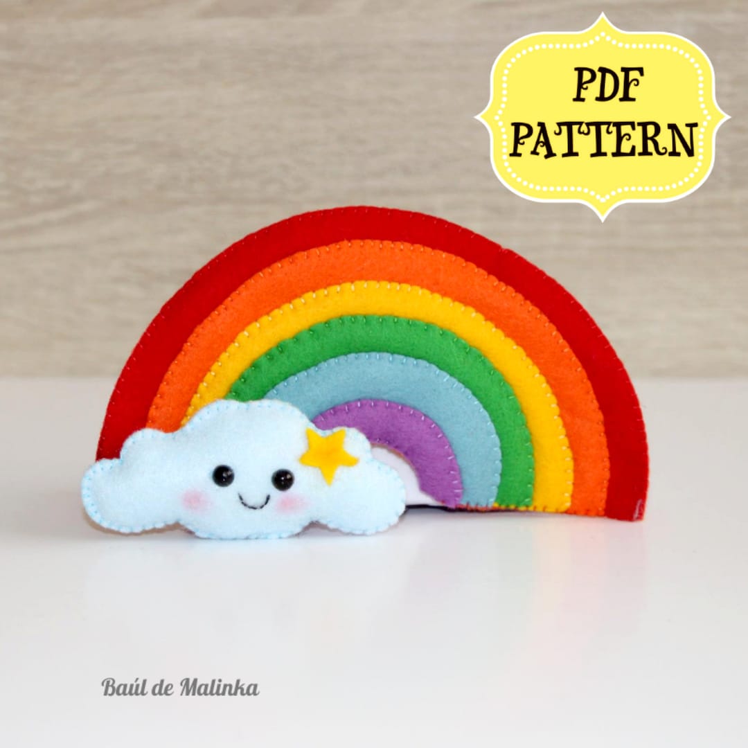 Felt Rainbow Ornament Felt PDF Pattern DIY Nursery Decor Felt Crib ...