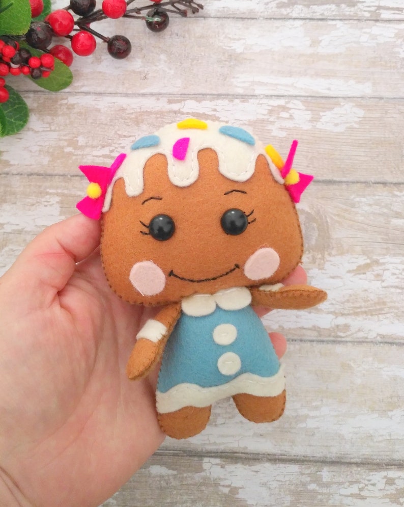Felt Gingerbread Girl Pattern Felt Christmas Ornaments - Etsy