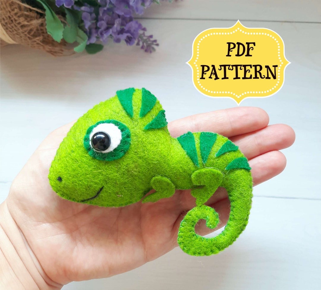 Chameleon Felt Toy Sewing Pattern, Easy PDF Pattern, Felt Animal ...