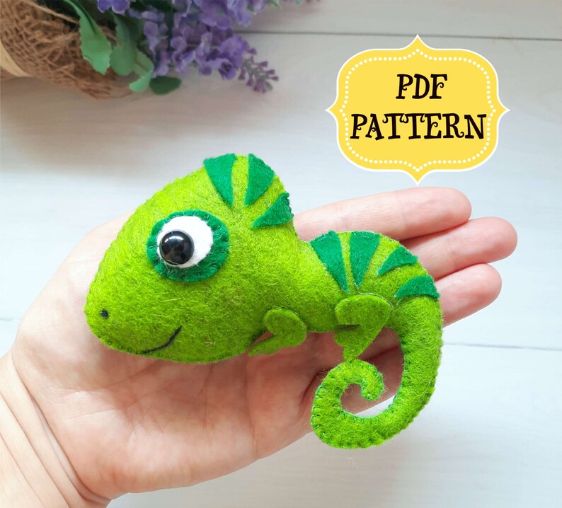Chameleon Felt Toy Sewing Pattern Easy PDF Pattern Felt - Etsy