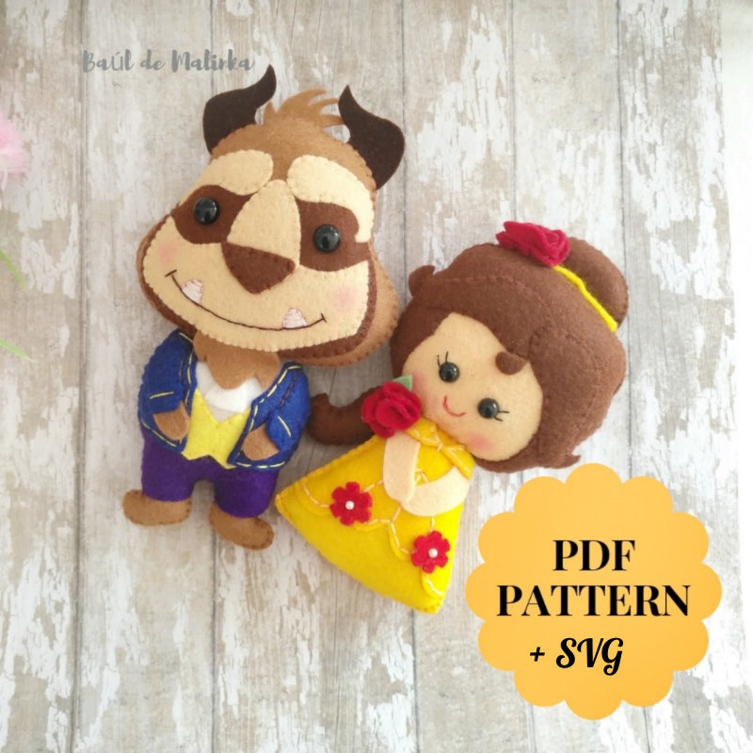 Beauty and the Beast Felt Pattern, Princess Belle Pattern, Felt ...