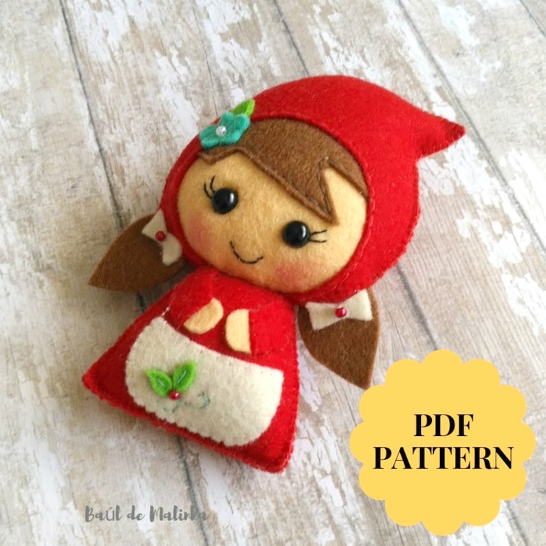Felt Doll PDF Pattern Felt Red Riding Hood Doll Pattern PDF - Etsy