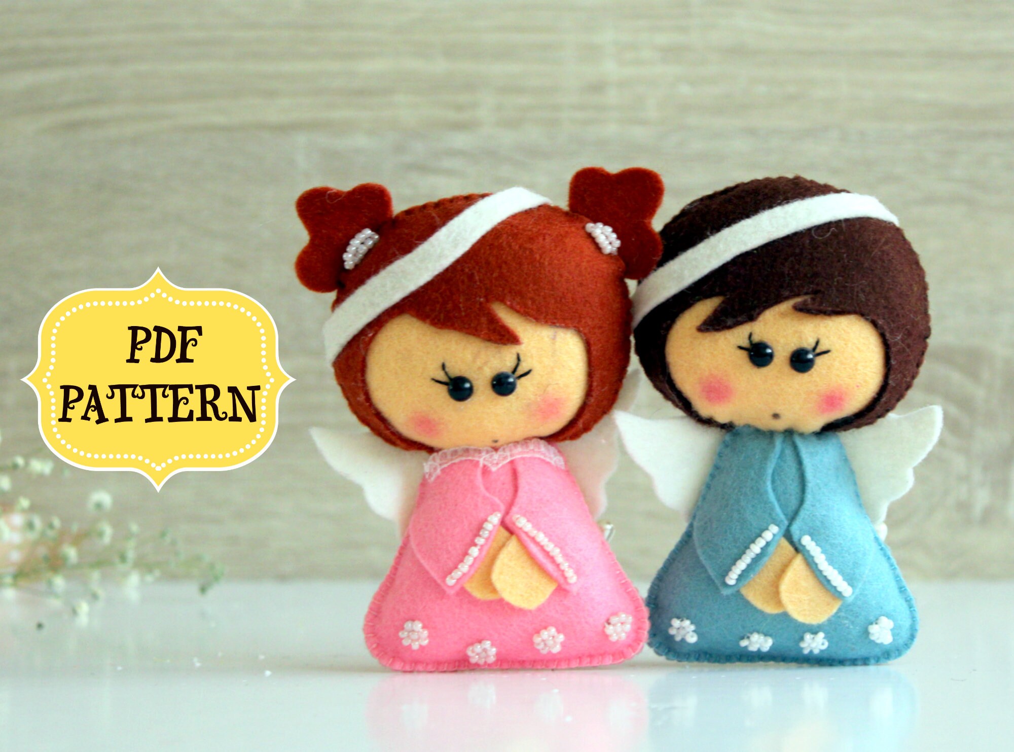PDF Pattern Angels Felt Pattern Felt Ornament | Etsy