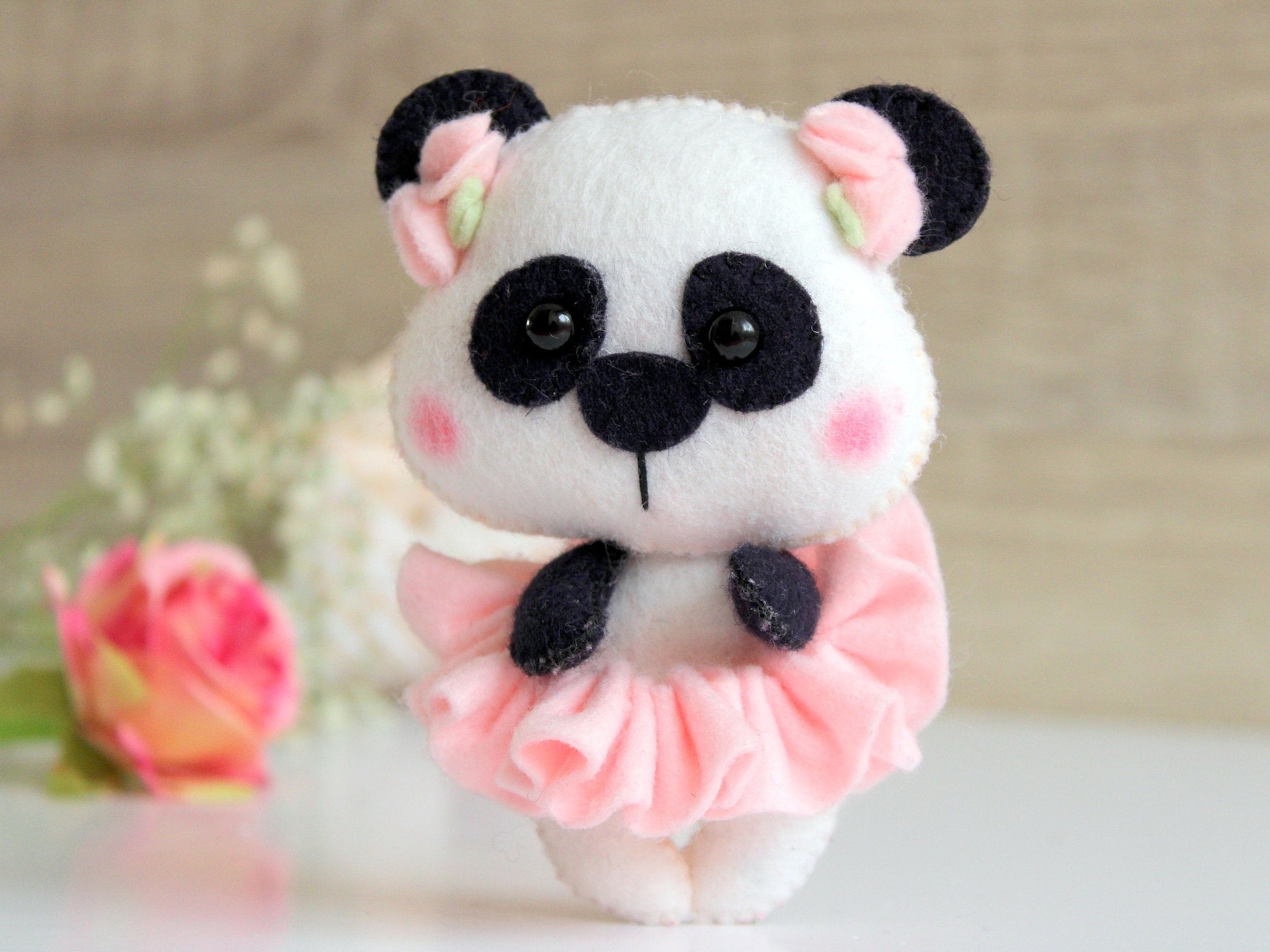 Felt Panda Pattern PDF Sewing Tutorial Panda Ornament Felt | Etsy