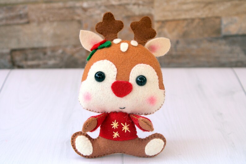 Felt Rudolf Pattern, SVG Felt Pattern, Felt Reindeer Pattern, Christmas ...