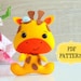 Felt Giraffe Pattern PDF Easy Tutorial Safari Ornament Sewing | Etsy