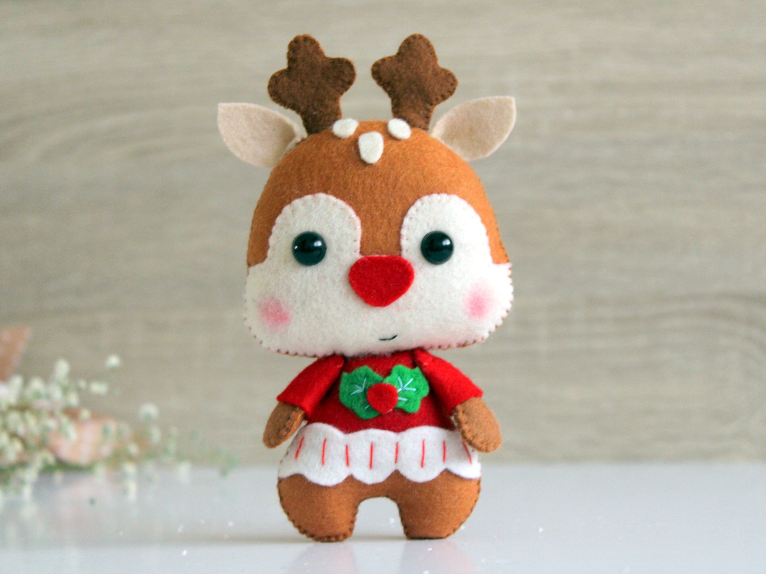 Felt Reindeer Christmas Ornament Reindeer Pattern Felt Rudolph Pattern ...