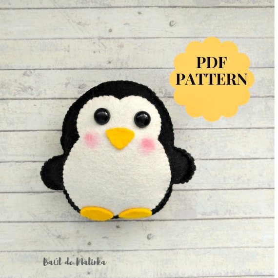 Felt Penguin PDF Pattern Christmas Ornament DIY Nursery Decor | Etsy