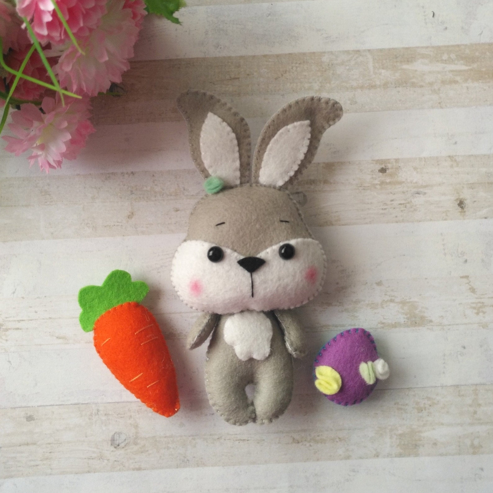 Felt Bunny Pattern PDF Tutorial Easter Ornament Sewing - Etsy
