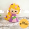 Beauty and the Beast Felt Pattern, Princess Belle Pattern, Felt ...