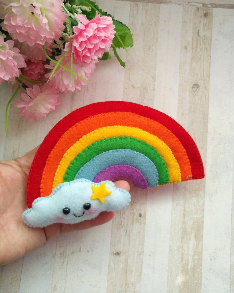 Felt Rainbow Ornament Felt PDF Pattern DIY Nursery Decor Felt | Etsy