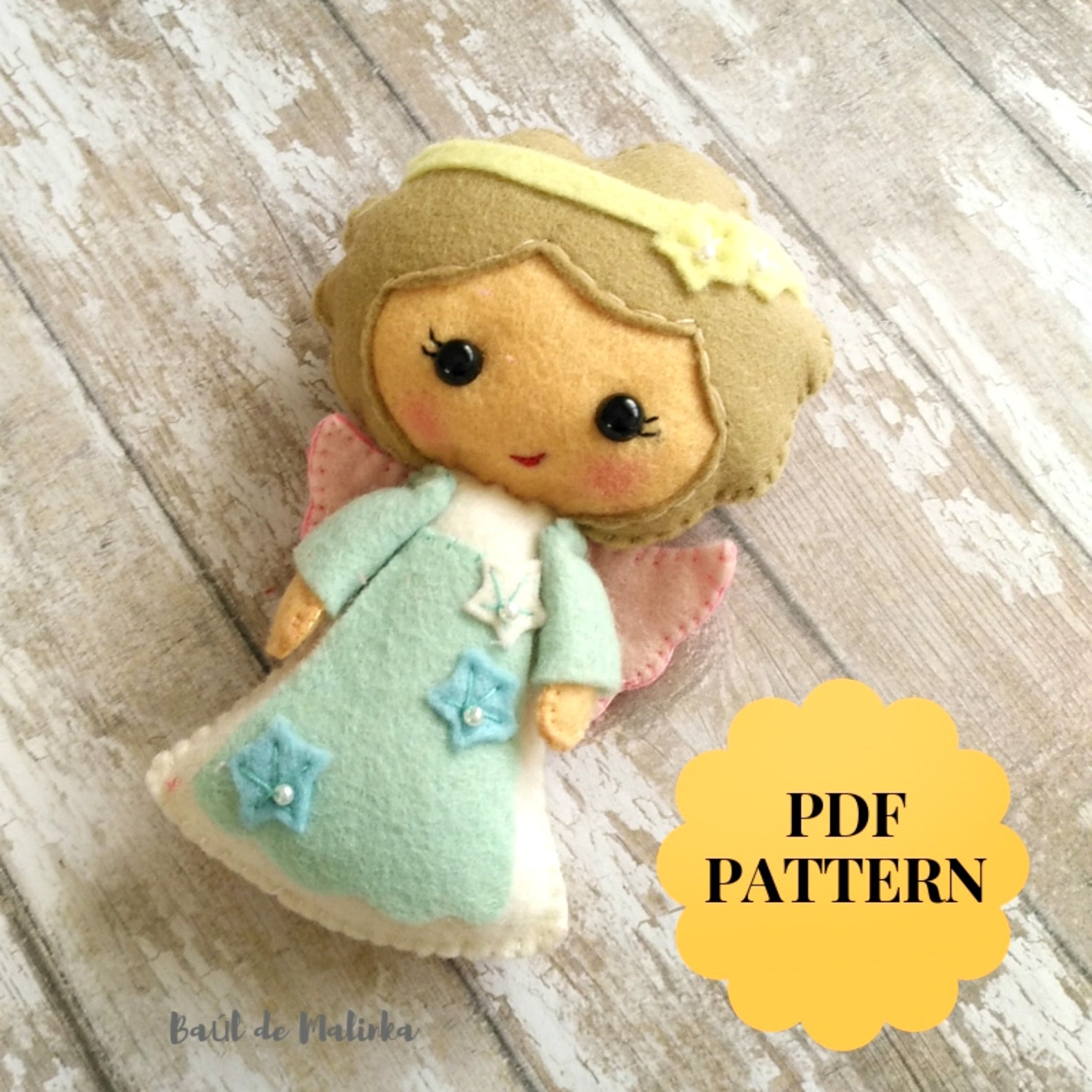 Felt Angel Ornament Pattern Felt Doll Sewing Tutorial Angel - Etsy