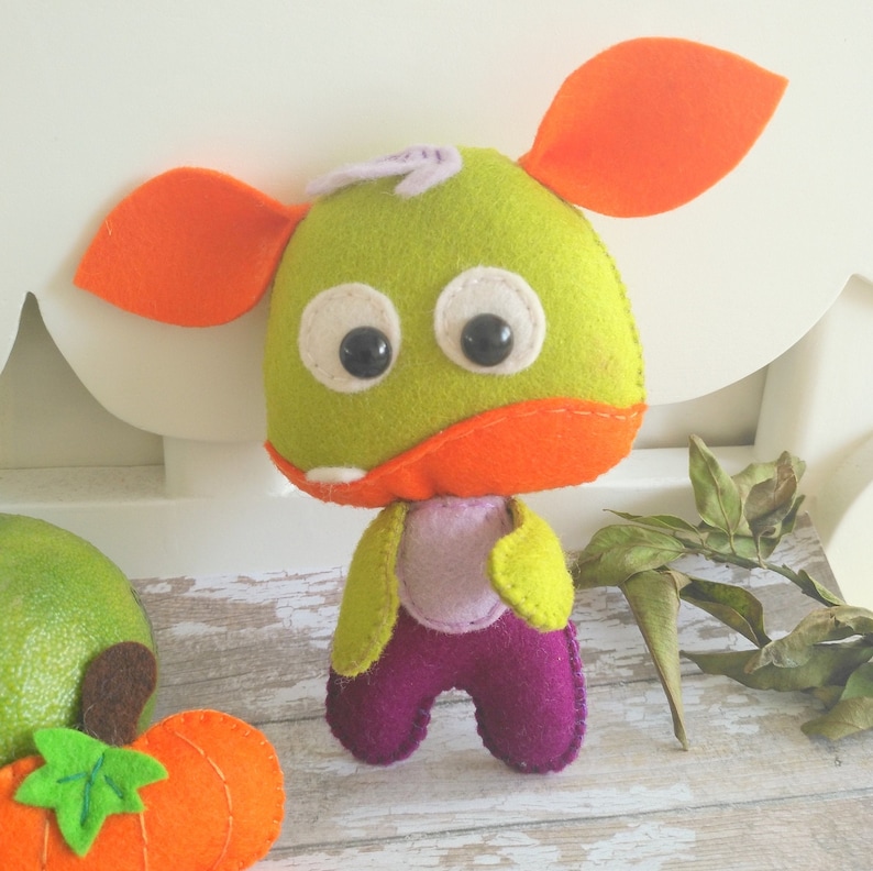 Monster Doll Pattern Felt Monster Ornament Halloween Pattern Creepy ...