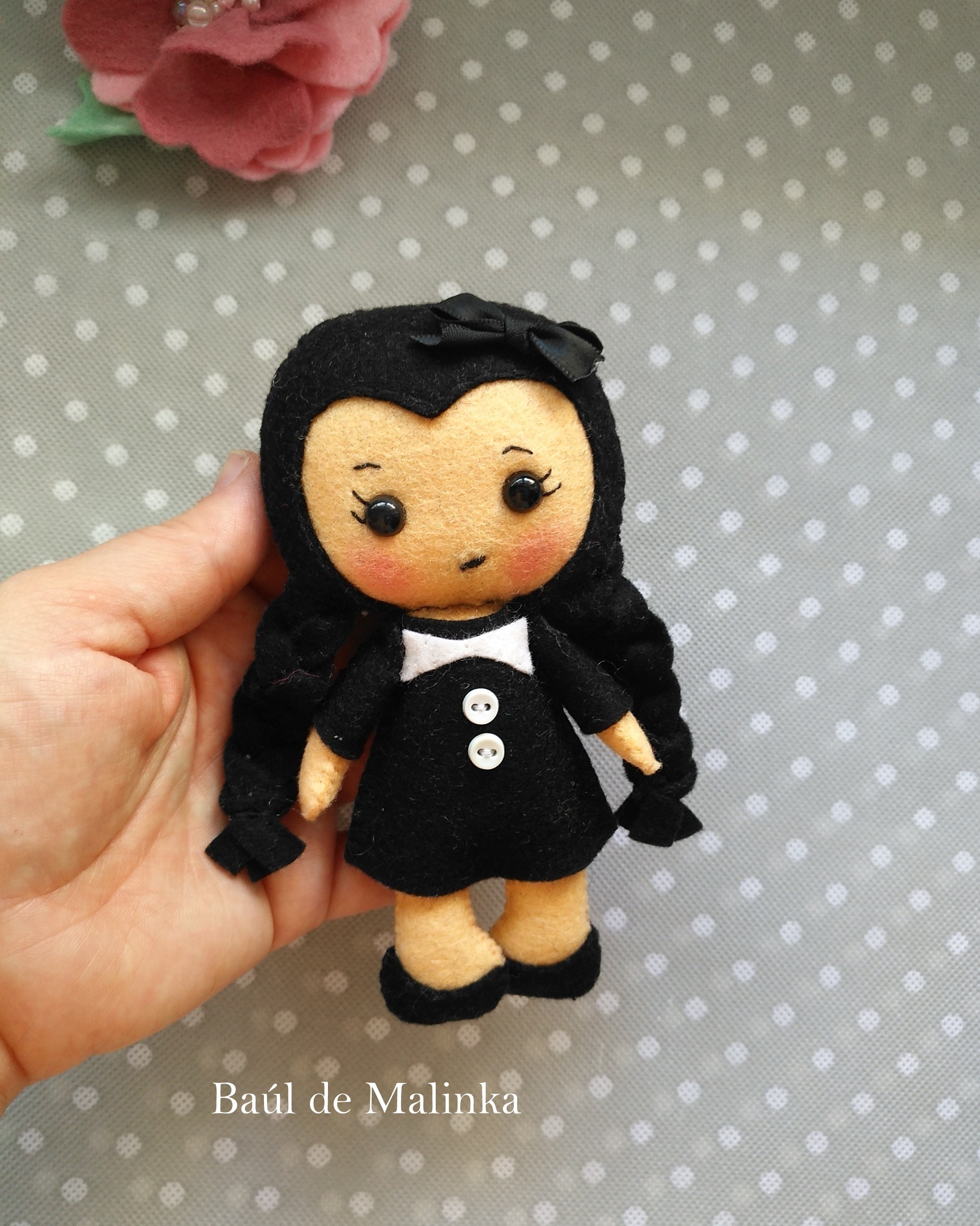 Wednesday Addams Doll Felt Wednesday Pattern Gothic Doll Cute Creepy ...