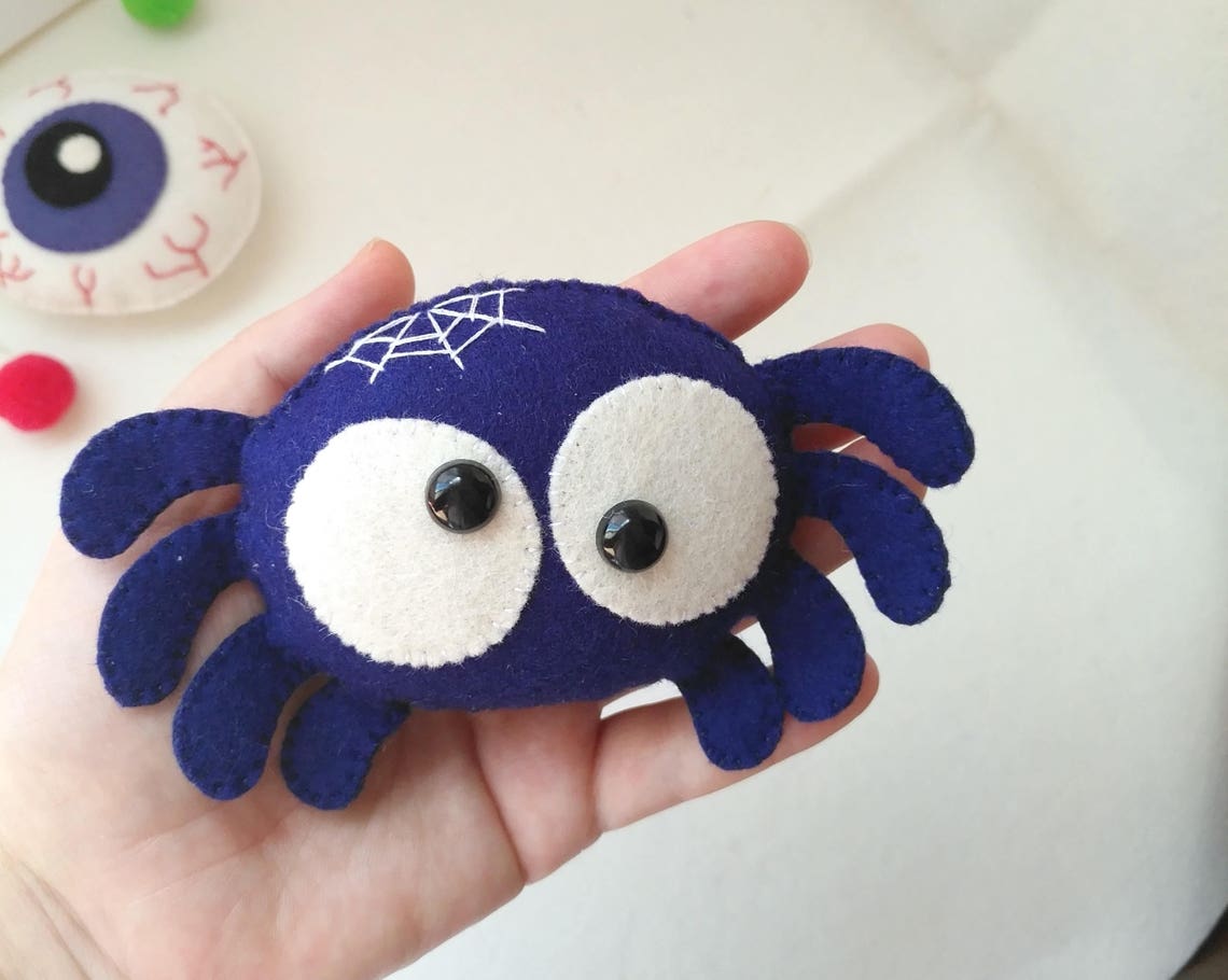 Felt Spider Halloween Ornament Pattern DIY Felt Ornament | Etsy