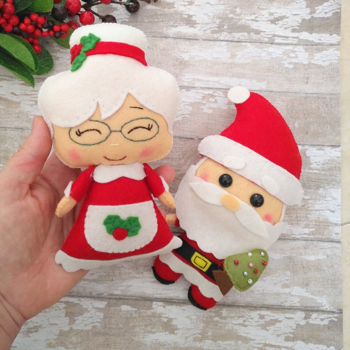 Christmas Pattern Felt Santa Claus and Mrs Claus Pattern PDF - Etsy