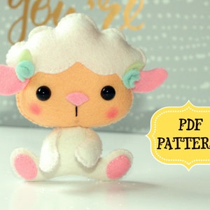 Felt Sheep Pattern PDF Tutorial Sheep Sewing Tutorial Sheep DIY Felt ...