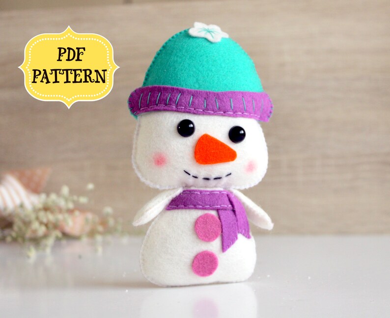 Snowman Ornament Christmas Pattern Felt Snowman Pattern PDF - Etsy