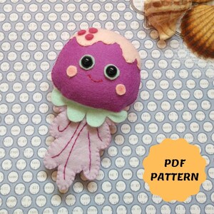 Felt Jellyfish Pattern Felt Sea Animals Pattern Sea Creatures Felt ...