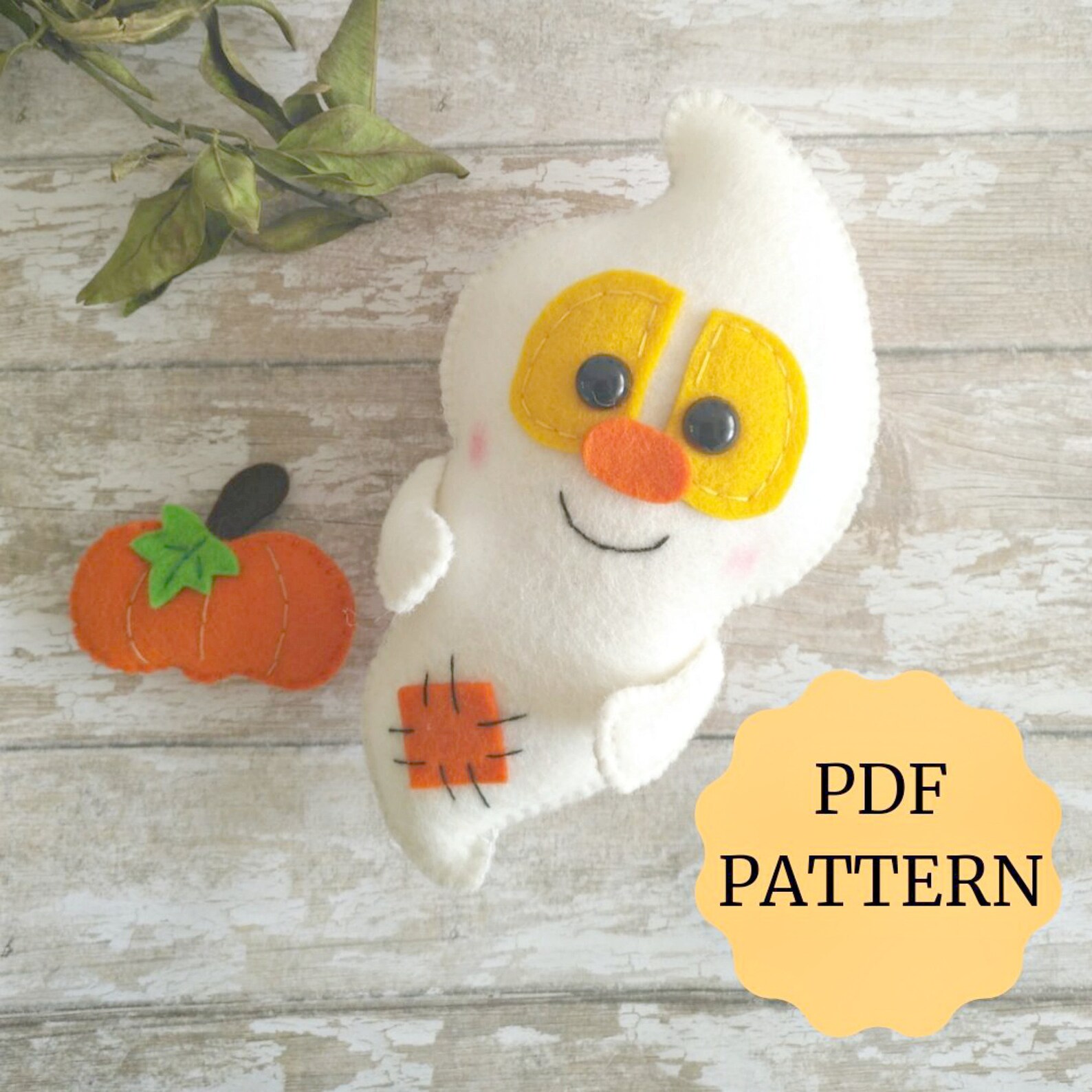 Ghost Doll Pattern Felt Ghost Ornament Halloween Pattern | Etsy