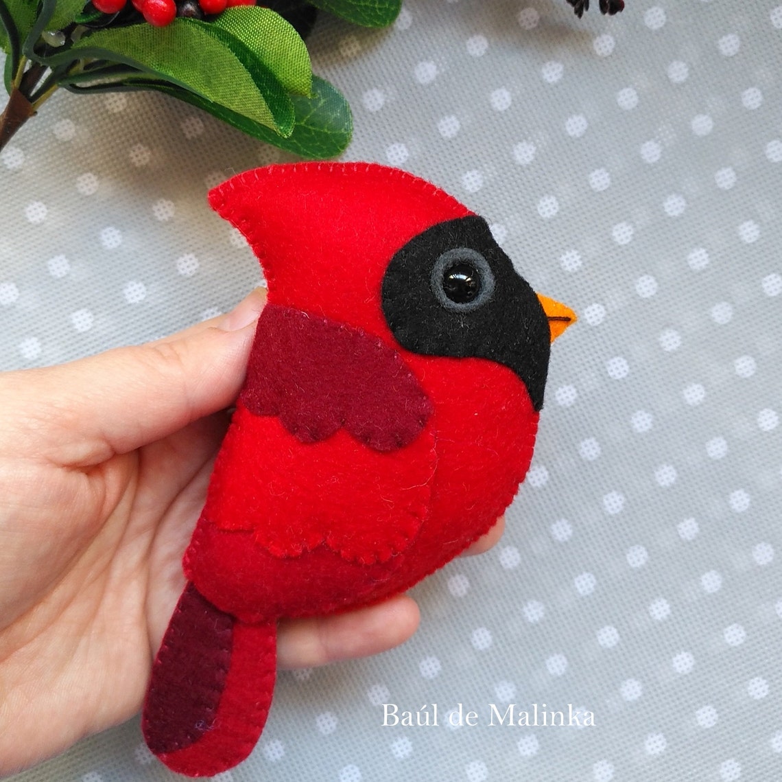 Felt Cardinal Christmas Ornament Cardinal Bird Pattern Felt - Etsy