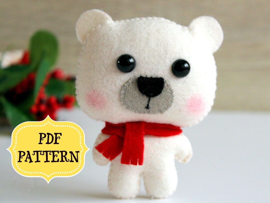 Bear Ornament Christmas Pattern Felt Bear PDF Pattern Christmas ...