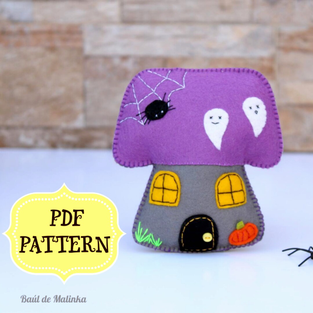 Felt Halloween Pattern, Halloween Ornament, Felt Haunted House, PDF ...