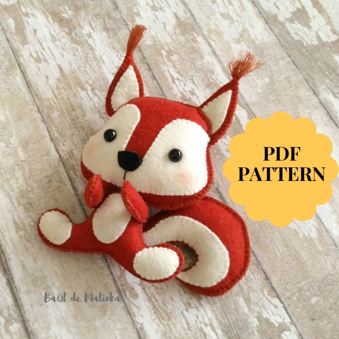 Felt Animal Pattern, SVG Squirrel Pattern, Squirrel Ornament, PDF ...