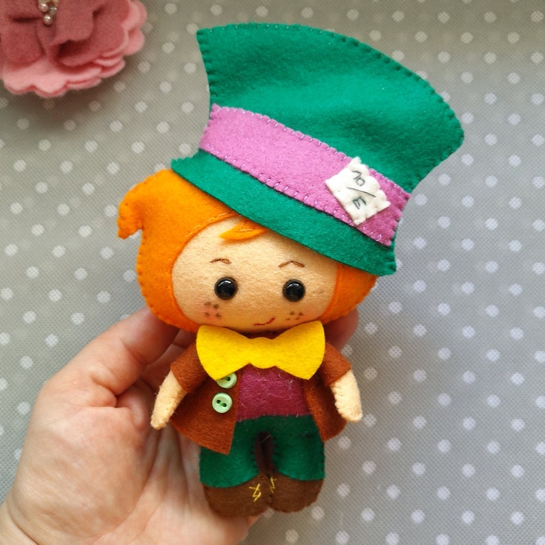Mad Hatter Felt Pattern Alice in Wonderland Doll Easy Sewing | Etsy