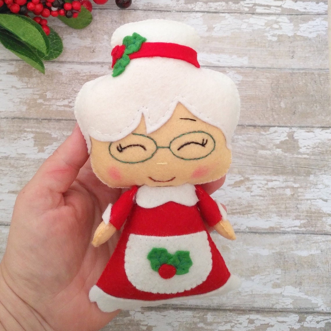 Mrs Claus pattern Christmas ornaments Felt Mrs Claus pattern | Etsy